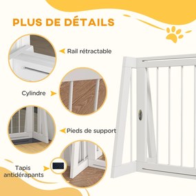 PawHut Zábrana pro psy 3-panelová s možností roztažení 71-190cm - dřevěný pet fence - rozměry 71-190L x 38,5W x 56H cm bílá | Aosom
