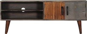 TV stolek šedý 130 x 30 x 46 cm masivní hrubý mangovník 282743