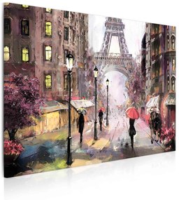 Malvis ® Obraz - Pařížská ulice Velikost: pětidílný obdélník - 100x45 cm