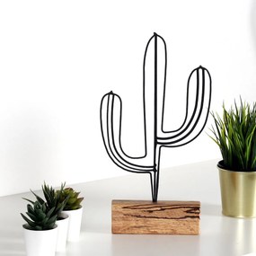 Kovová dekorace Cactus 37 cm černá