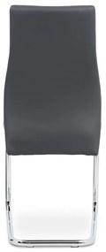 Jídelní židle CLARK — chrom, ekokůže, šedá
