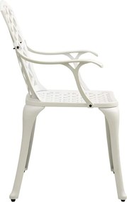 3dílný bistro set litý hliník bílý 3070588