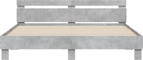 Rám postele s čelem betonově šedý 180 x 200 cm kompozitní dřevo 3207402