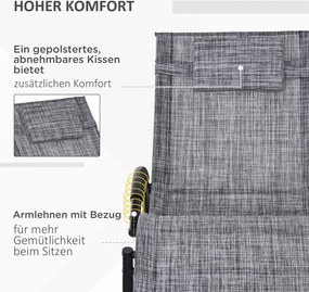 Outsunny Houpací Křeslo, Ergonomický Sluneční Ležící Křeslo do Zahrady, s Opěrkou Hlava, Houpací Křeslo, Textilene, pro Vnitřní a Venkovní Použití, Š…