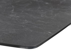 Jídelní stůl Edge zaoblená 200x100cm Laminam® keramika šedá podnož