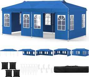 Costway Pavilon Pop-up párty stan výškově nastavitelný s 6 bočními stěnami