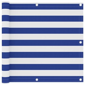Balkónová zástěna bílá a modrá 90 x 600 cm oxfordská látka - Default Title