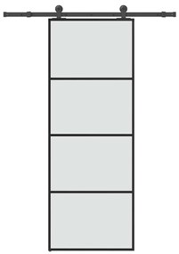 Posuvné dveře s kováním 76x205 cm ESG sklo a hliník