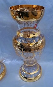 Vysoká váza bohatě zdobená zlatem - 36 cm