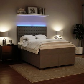 Box spring postel s matrací světle šedá 140x190 cm samet 3293218