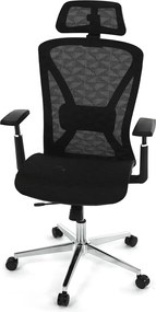 Ergonomická kancelářská židle NILS - černá síťovina