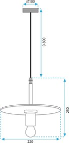 Toolight, závěsné svítidlo 1xE27 APP1181-1CP, zlatá, OSW-40018