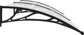 Vchodová stříška černá a průhledná 240 x 75 cm polykarbonát 144816