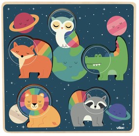 Vilac Vkládací puzzle Zvířecí astronauti