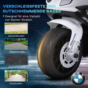 HOMCOM BMW S1000RR licenční dětská elektrická motorka dětské vozidlo s baterií, tříkolka, ocel, černá, 66x37x44 cm| Aosom