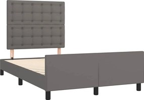 Rám postele bez matrace šedý 120x190 cm umělá kůže 3270564