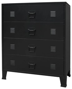 Skříň se zásuvkami kovová industriální styl 78x40x93 cm černá 245963