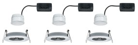 Paulmann 93462 LED Coin Nova round, set kulatých bodovek v úpravě kartáčovaný hliník, 3x6,5W LED 2700K, prům.7,8cm, IP44