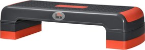 HOMCOM Aerobní Stepper s nastavitelnou výškou – Fitness domácí trenažér s 3 úrovněmi (10/15/20 cm) – Kapacita až 150 kg – 78 x 28 x 10-20 cm Červený |