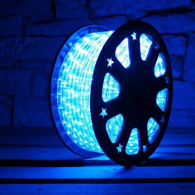 Easy Fix světelná LED hadice venkovní, 50 m, modrá, 1500 diod, čirý kabel, IP44, cívka
