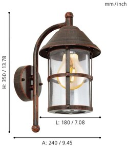 EGLO 90184 - Venkovní nástěnné svítidlo SAN TELMO 1xE27/60W/230V