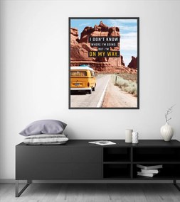 Pixada Travel Road - motivační obraz Velikost: B2 - 50x70 cm, Volba rámu: s bílým rámem