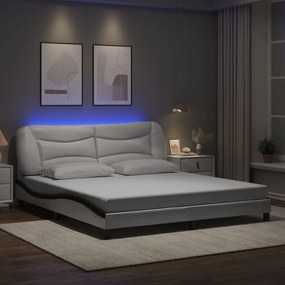Rám postele s LED bez matrace Hvar bílý a černý 180x200 cm 3213954