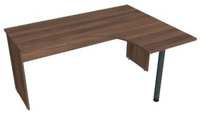 Stůl ergo levý 160*120 cm - Hobis Gate GE 60 L Dekor stolové desky: ořech, Dekor lamino podnože: ořech, Barva nohy: černá