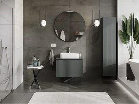 Mexen Rivel, koupelnová skříňka 70 cm s horní deskou, 1 zásuvka, drážkovaná, grafitová matná, 91A20-07047-1-BFC66
