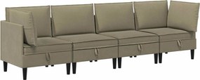 Sada nábytku do obývacího pokoje 4 ks Khaki Textil 3413794