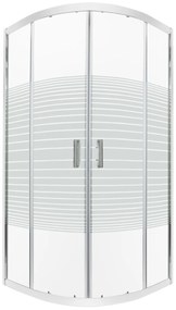Novoterm Čtvrtkruhový sprchový kout NV-Madera 90x90 chrom/potisk - bez vaničky