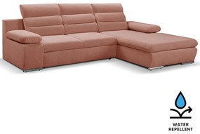 Sedací souprava GRECO MINI | 278x185 cm | PRAVÁ | 63 tmavě starorůžová WATER REPELLENT | rozkládací + úložný prostor