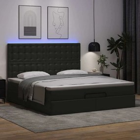 Osmanský rám postele s matrací černá 180x200cm umělá kůže 3313865