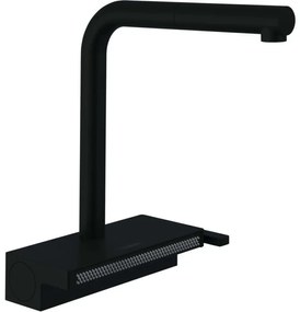 Hansgrohe M81, dřezová baterie Aquno Select 250, s výsuvnou koncovkou a plochým sprchovým proudem, sBox, černá matná, 73830670