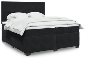 Box spring postel s matrací černá 200x200 cm samet 3293298