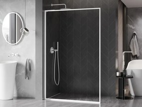 Mexen, Mexen Kioto-XF L sprchová stěna s rámem 90 x 202 cm, průhledná 10 mm, bílá - 800-090-174-20-00-XF