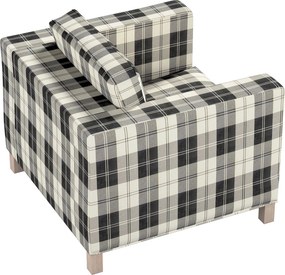 Potah na křesko IKEA Karlanda, krátký barva černá látka pletený vzor, vzorované