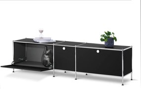 Tchibo - Nízká skříňka CN3 se 3 výklopnými dvířky - barva: černá