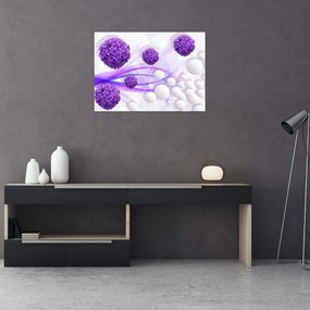 Skleněný obraz - Koule, kuličky, květy, ... (70x50 cm)