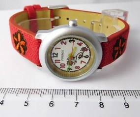Foibos Dětské dívčí červené hodinky Foibos 1055.1 pro malé děvčata