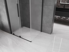 Mexen Velar L, sprchový kout s posuvnými dveřmi 120 x 110 cm, 8mm sklo námraza, černá matná, 871-120-110-33-70