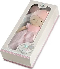 DeCuevas Plyšová panenka NIZA - 36 cm s kolébkou / od 12 měsíců