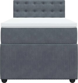 Box spring postel s matrací tmavě šedá 100x200 cm samet 3289975