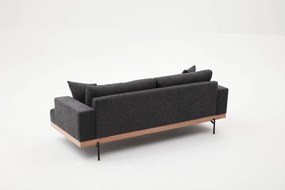 Atelier del Sofa 3-místná pohovka Liva - Anthracite, Antracitová