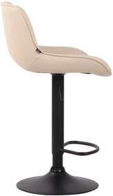 Barová židle Haugo - umělá kůže - černý rám | krémová
