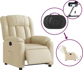 Elektrické polohovací křeslo krémové textil 3205301