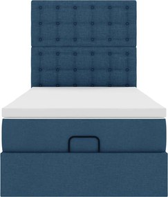 Osmanský postel s matrací modrá 100x200 cm textil 3313305