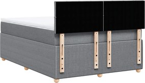 Box spring postel s matrací světle šedá 160 x 200 cm textil 3287507