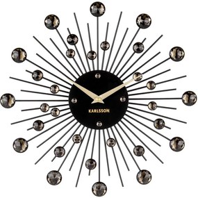 OnaDnes -20% Time for home Černé kulaté nástěnné hodiny Nessi 30 cm