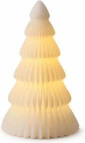 LED svíčka z pravého vosku na baterie, stromeček, bílý, ø 13 × 16 cm, 2× AA